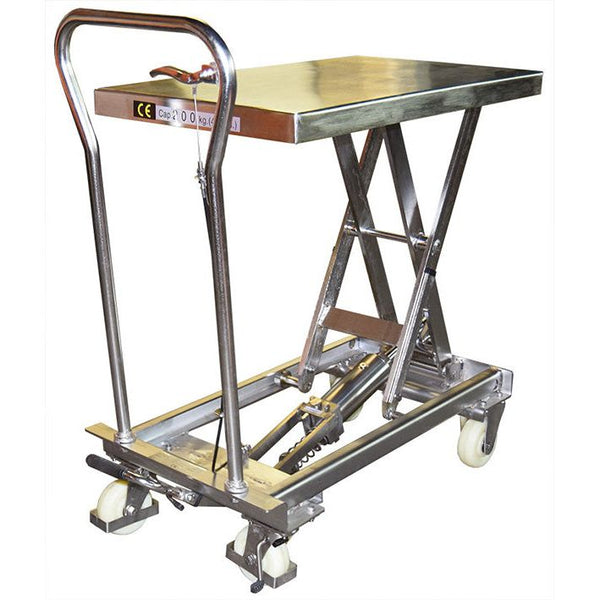 Table élévatrice manuelle inox 304 – Rotaket Manutention